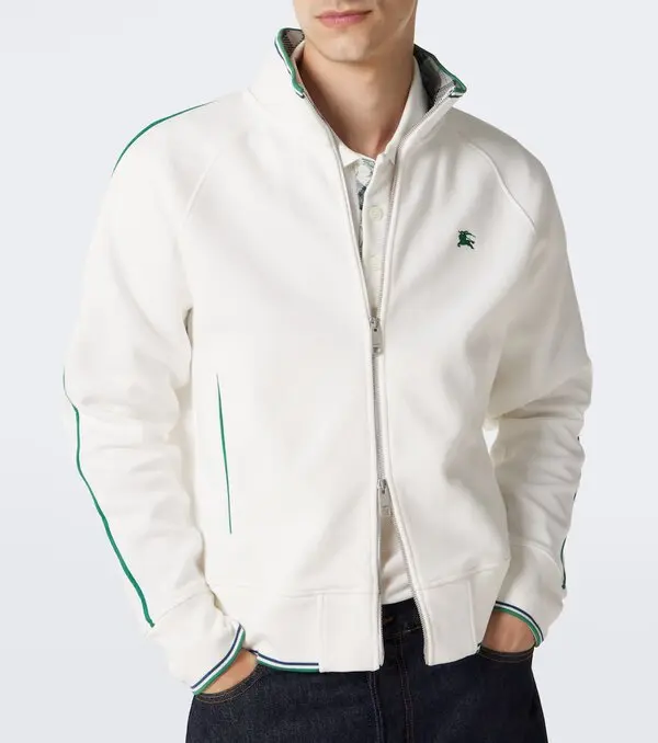 Burberry Checked Jersey Zip-up Sweatshirt