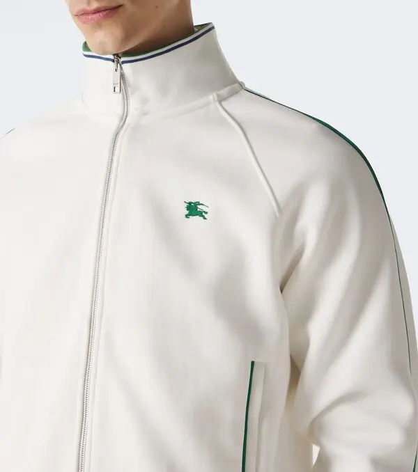 Burberry Checked Jersey Zip-up Sweatshirt