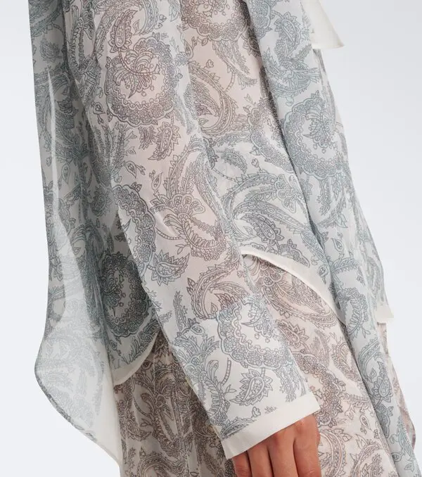 Acne Studios Caped Paisley Silk Cr�pe Blouse