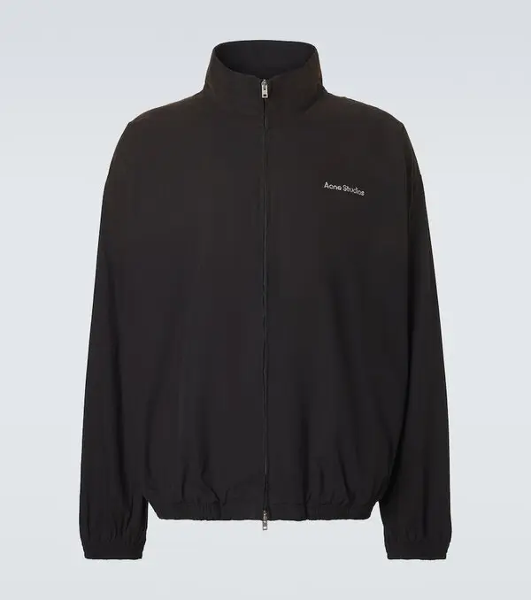 Acne Studios Logo Cotton Poplin Jacket - Black