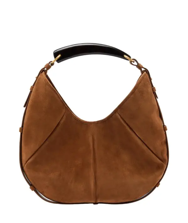 Saint Laurent Mombasa Medium Suede Shoulder Bag - Brown