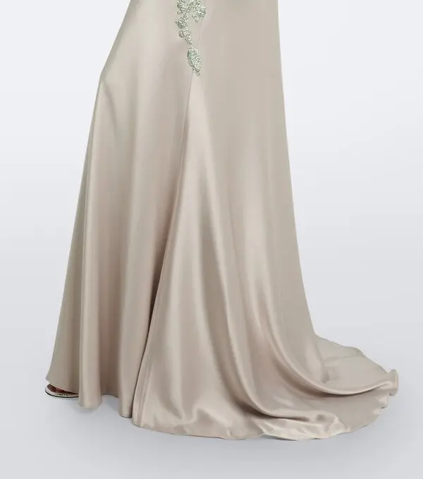 Costarellos Jennan Sequined Lace And Satin Gown