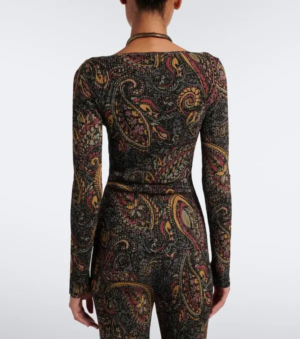 Etro Paisley Ribbed-knit Top