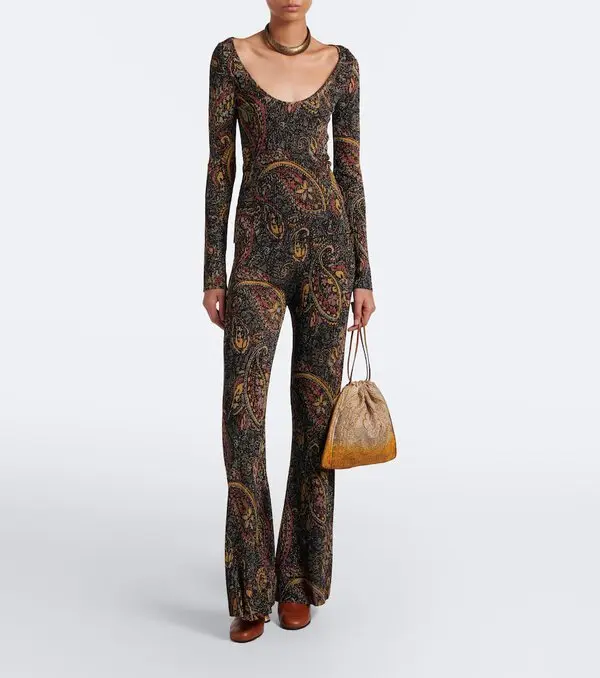 Etro Paisley Ribbed-knit Top