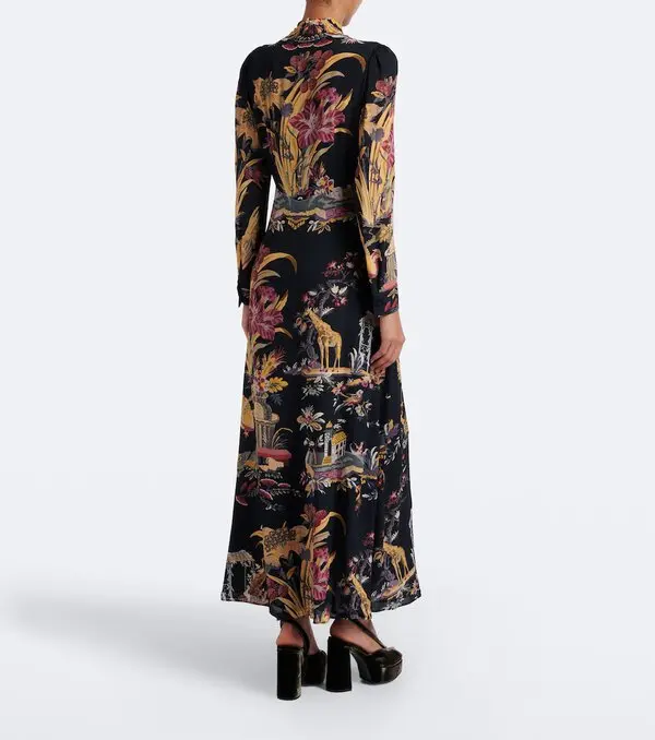Etro Printed Crêpe De Chine Maxi Dress