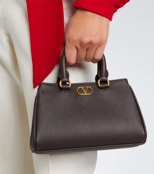 Valentino Garavani Vlogo Mini Leather Top-handle Bag