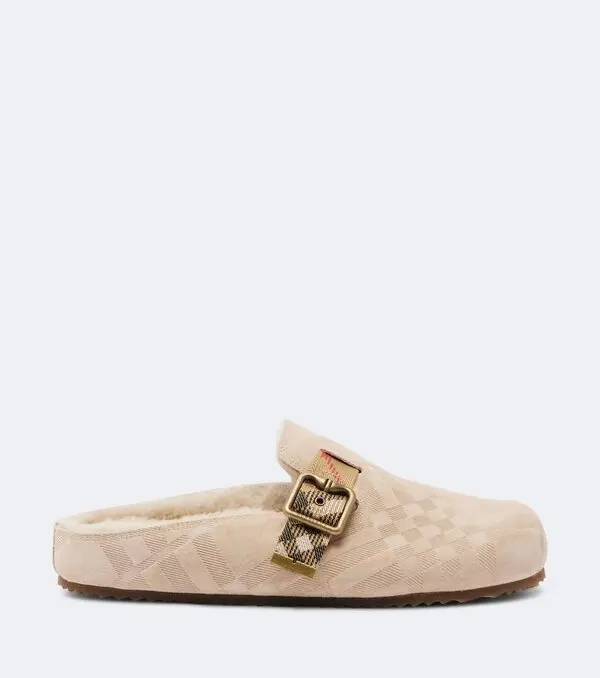 Burberry Urchin Shearling-lined Suede Clogs