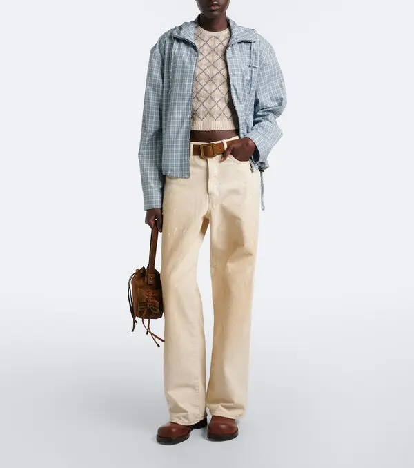 Acne Studios Argyle Cotton-blend Bouclé Sweater