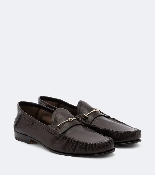 TOM FORD Ripley Leather Loafers - Brown