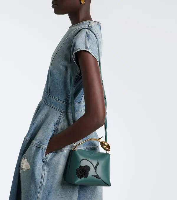 Erdem Bloom Mini Embroidered Leather Top-handle Bag