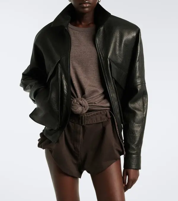 Magda Butrym Leather Blouson Jacket