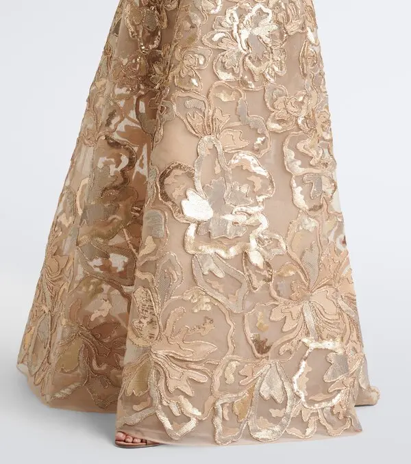 Elie Saab Sequined Halteneck Tulle Gown