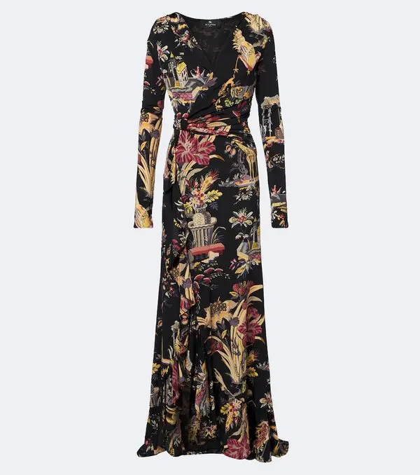 Etro Printed Jersey Maxi Dress