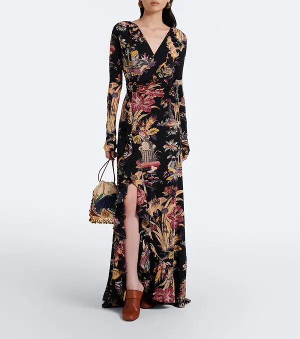 Etro Printed Jersey Maxi Dress