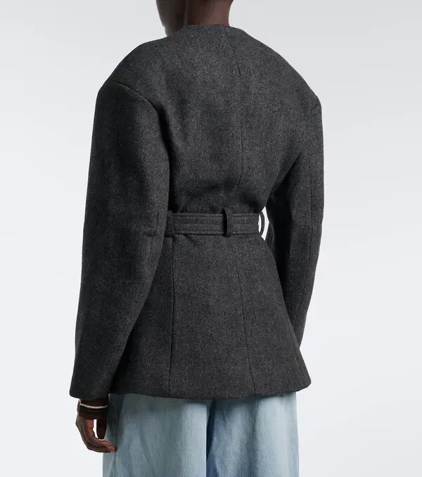 GANNI Belted Wool And Cashmere-blend Blazer