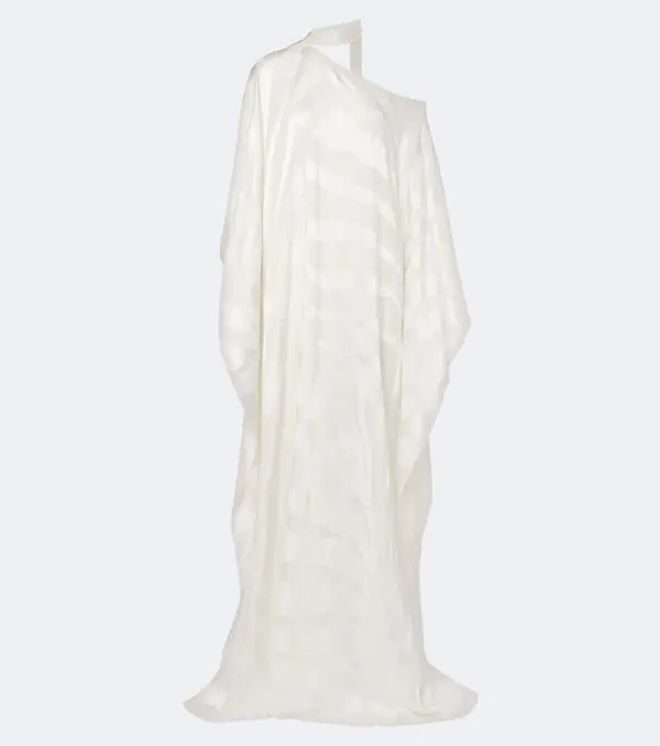 TALLER MARMO Streep Scarf-detail Fil Coup� Kaftan - White