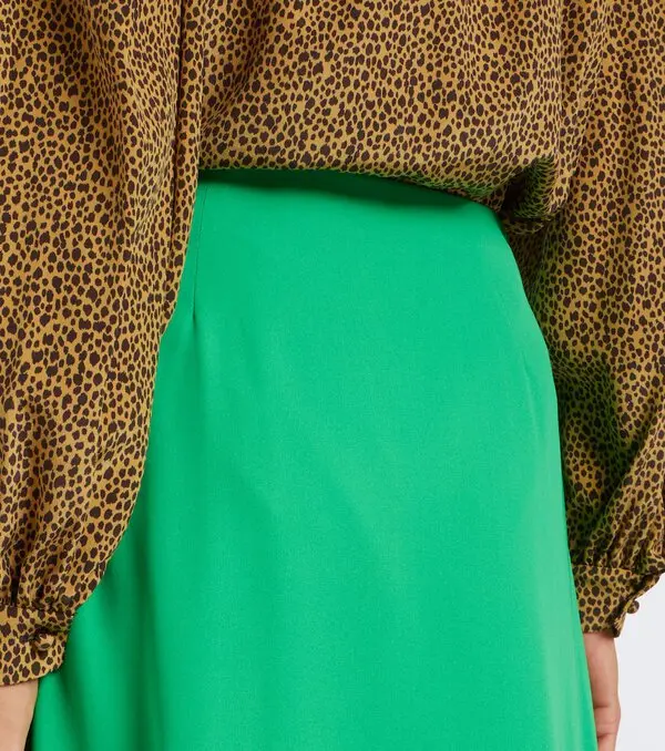 Valentino Garavani Silk Georgette Midi Skirt - Green