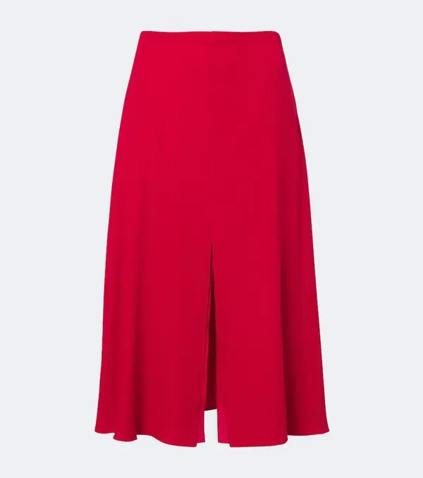 Valentino Garavani Silk Georgette Midi Skirt - Red