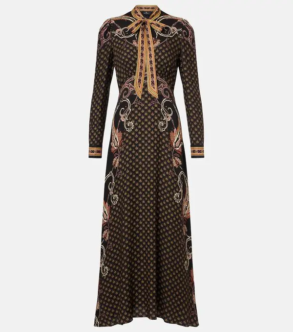 Etro Printed Maxi Dress - Black