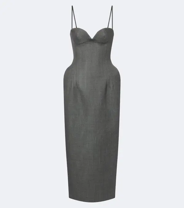 Magda Butrym Wool Bustier Dress - Grey