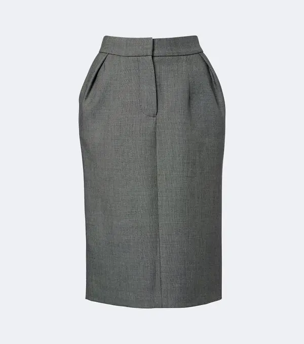Magda Butrym Wool Pencil Skirt - Grey