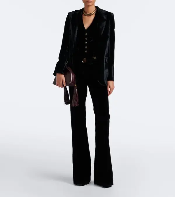 Etro Cotton Velvet Flared Pants
