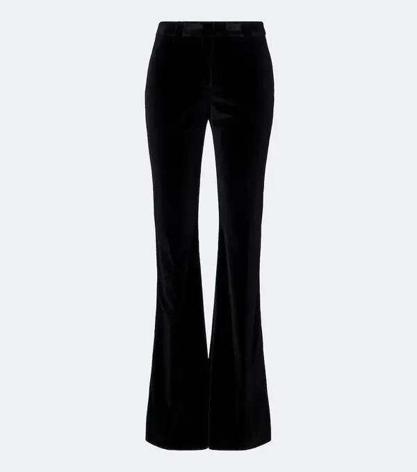 Etro Cotton Velvet Flared Pants - Black