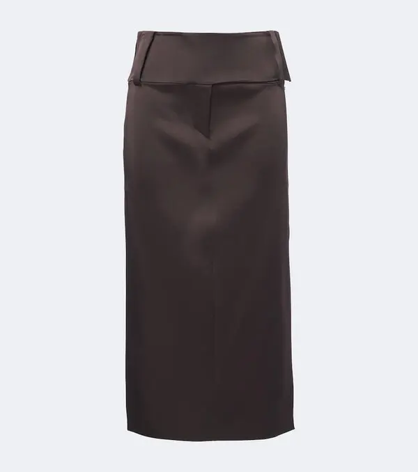 Sportmax Satin Midi Skirt - Brown