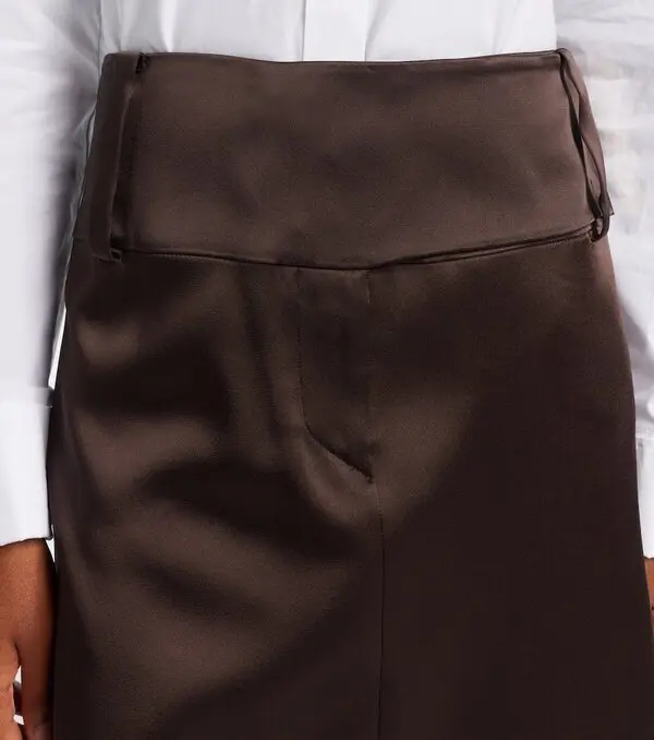Sportmax Satin Midi Skirt - Brown