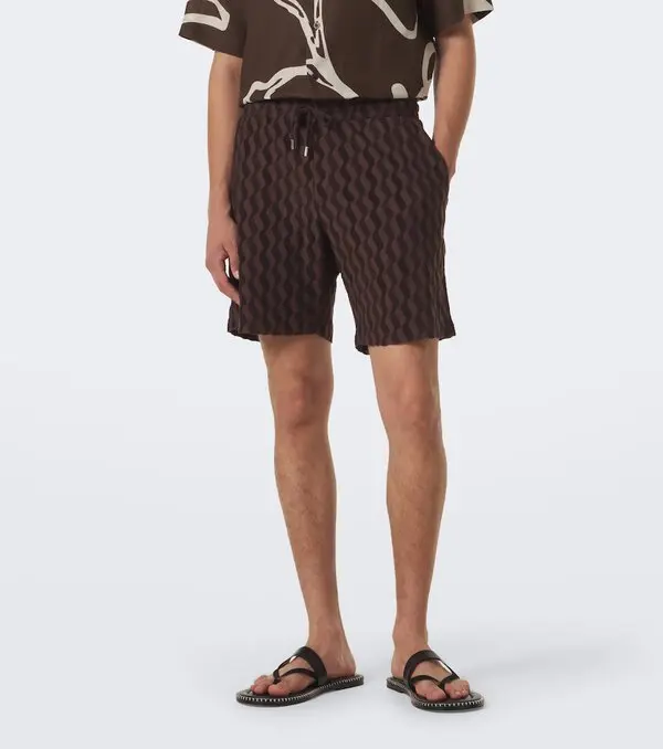 Frescobol Carioca Terry-trimmed Cotton-blend Shorts