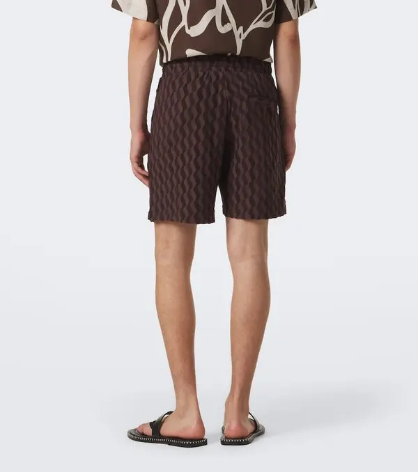 Frescobol Carioca Terry-trimmed Cotton-blend Shorts