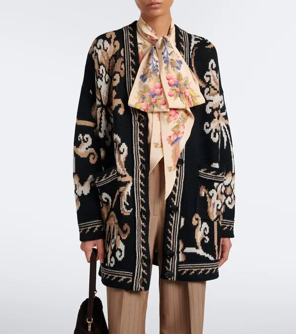 Etro Jacquard Wool Cardigan