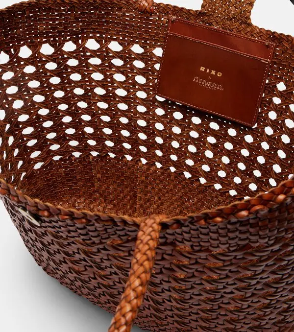 Rixo Dragon Diffusion Lucine Leather Tote Bag - Brown