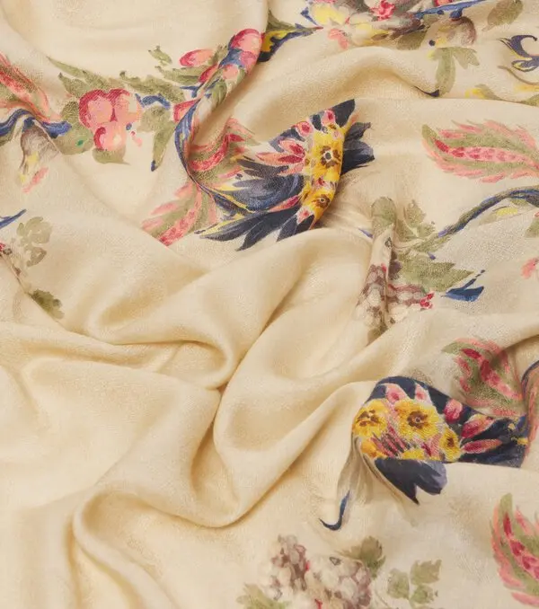 Etro Floral Modal And Cashmere Scarf - White
