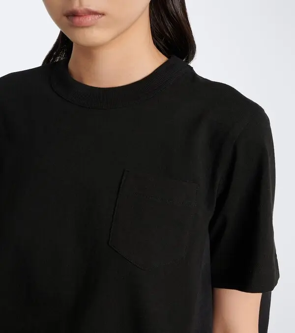 Sacai Cotton Jersey And Denim T-shirt