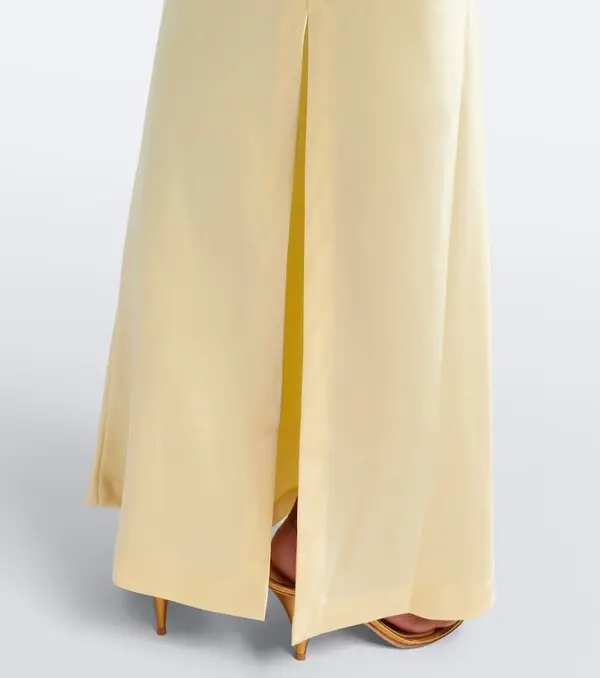 Retrofete Ester Halterneck Satin Gown - Yellow