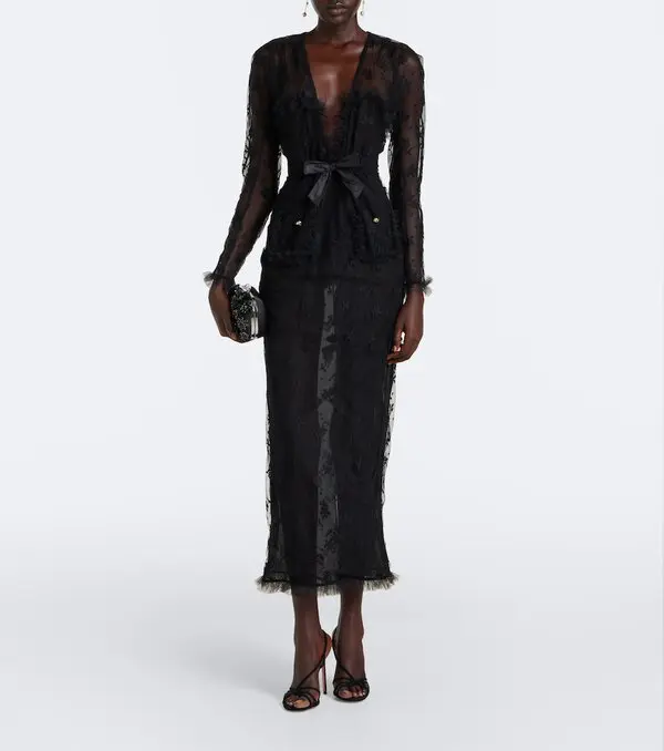 Alessandra Rich Lace Maxi Dress