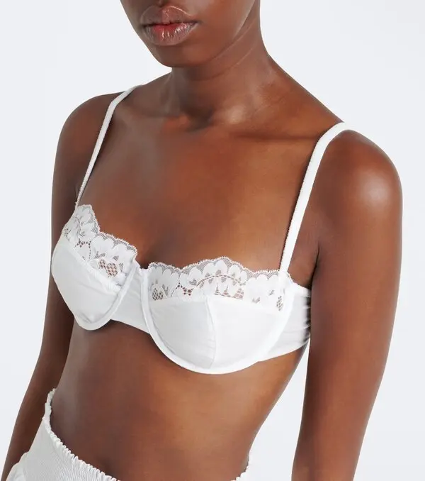 MONTCE Lace-trimmed Cotton Bra Top