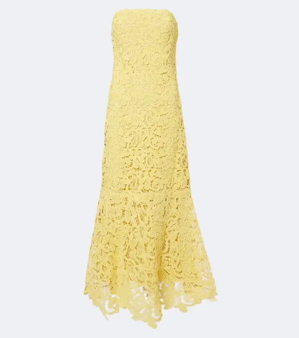 Simkhai Sera Lace Bustier Maxi Dress - Yellow