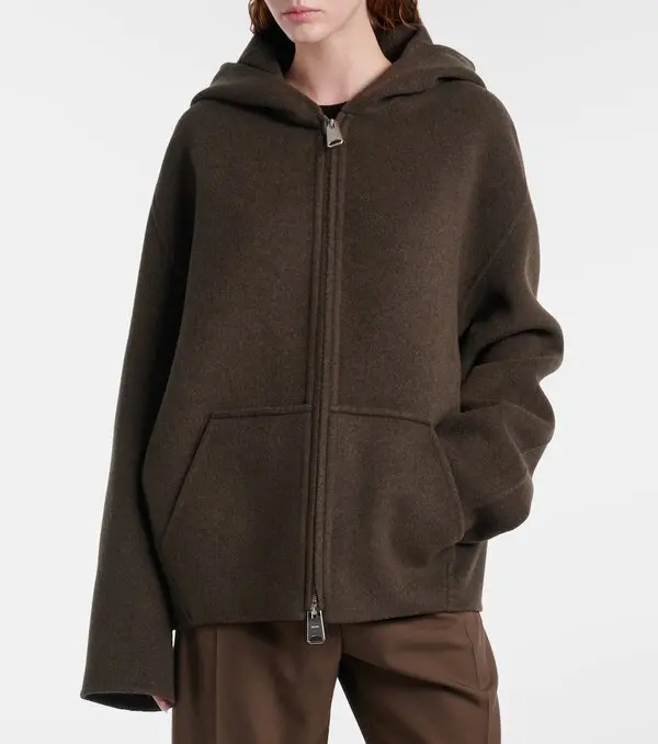 Khaite Oversized Wool Hooded Jacket - Green