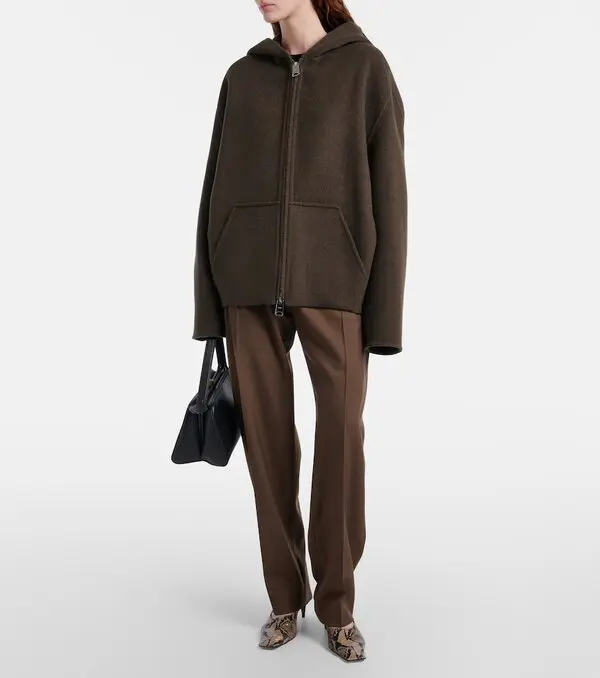 Khaite Oversized Wool Hooded Jacket - Green