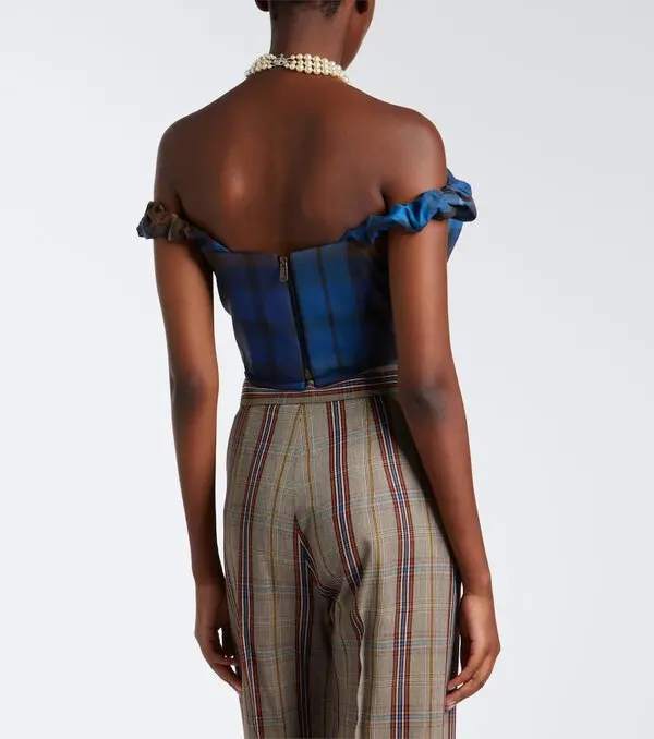 VIVIENNE WESTWOOD Sunday Plaid Wool Bustier Top