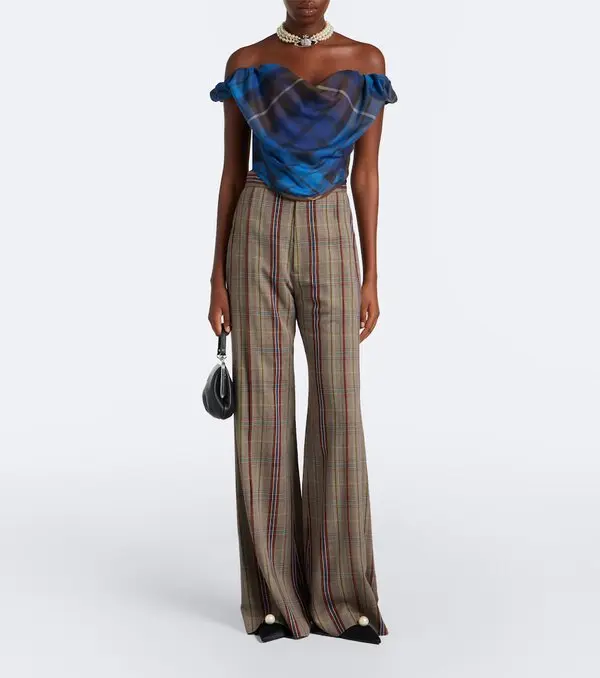 VIVIENNE WESTWOOD Sunday Plaid Wool Bustier Top