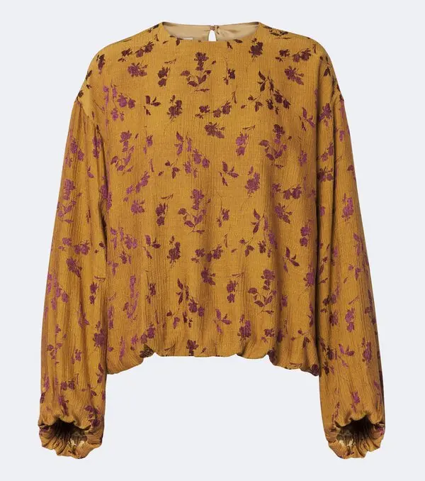 Dries Van Noten Floral Print Blouse - Yellow