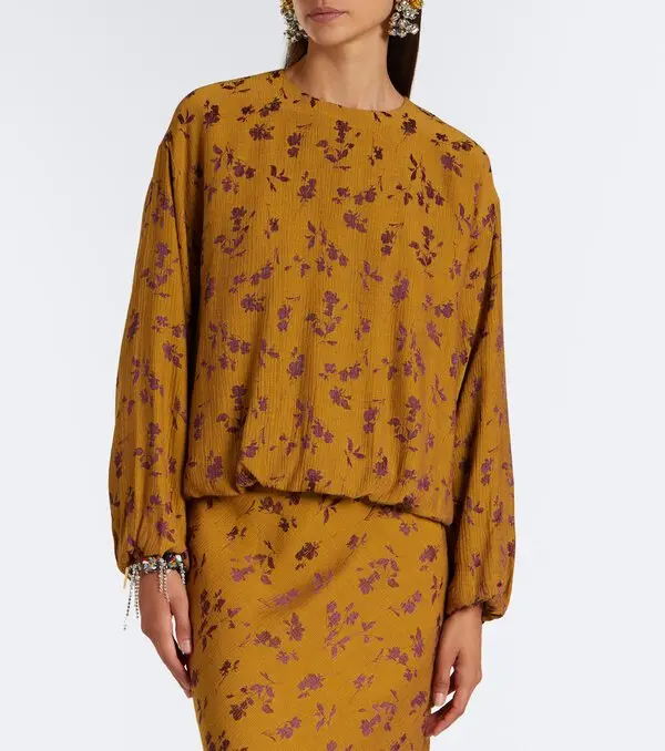 Dries Van Noten Floral Print Blouse - Yellow