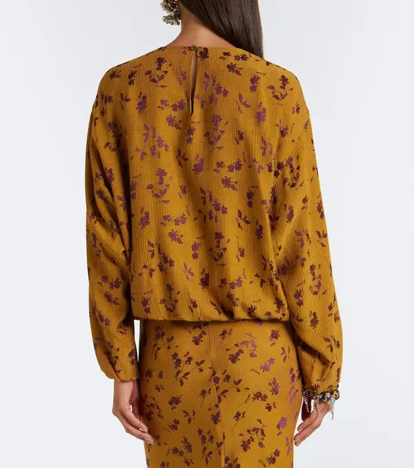 Dries Van Noten Floral Print Blouse - Yellow