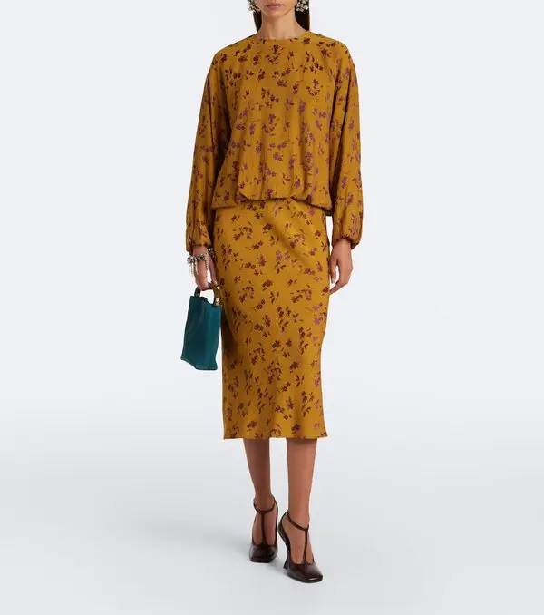 Dries Van Noten Floral Print Blouse - Yellow