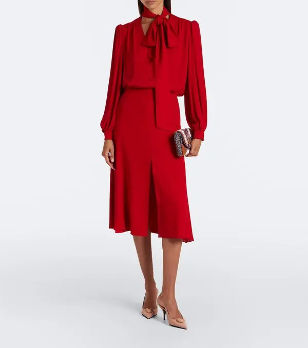 Valentino Garavani Silk Georgette Midi Skirt