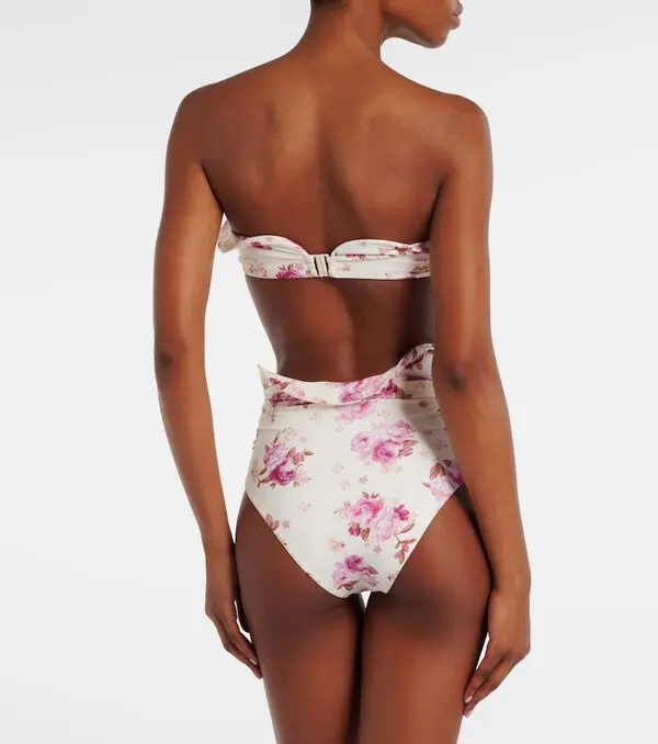 Magda Butrym High-waisted Floral Appliqué Bikini Bottoms - White