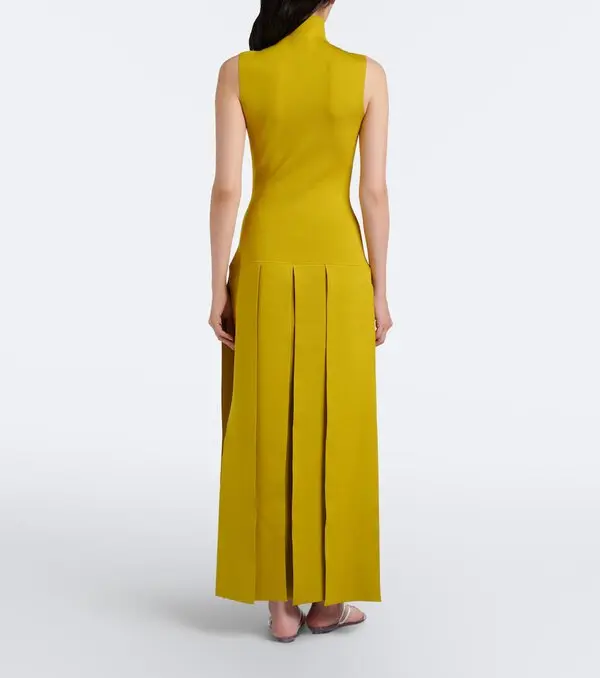 Alaïa Pleated Knit Maxi Dress